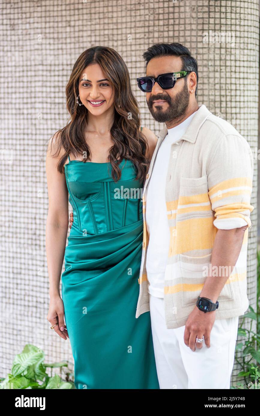 Actor Ajay Devgn (Vishal Veeru Devgan) with actress Rakul Preet Singh ...