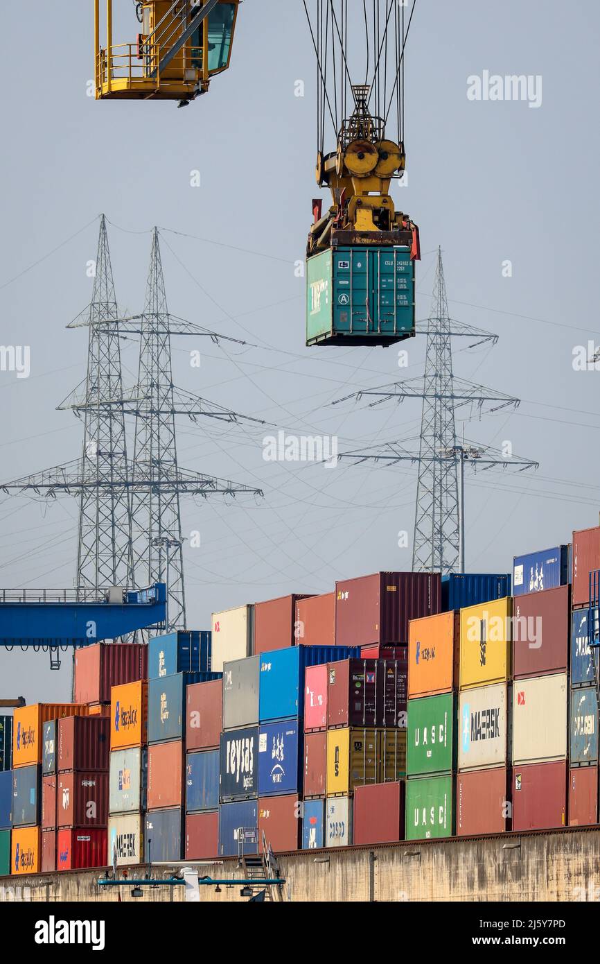 Duisburg, North Rhine-Westphalia, Germany - Duisburg Port, Container ...