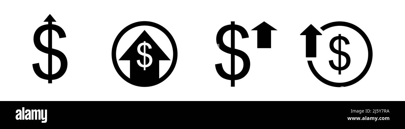 Dollar up icon sign set Stock Vector Image & Art - Alamy