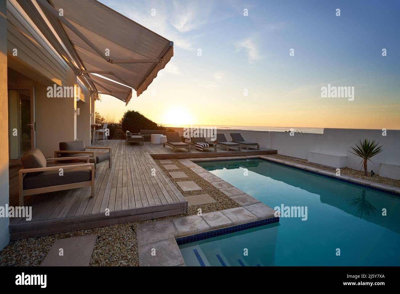 View over swimming pool hi-res stock photography and images - Alamy