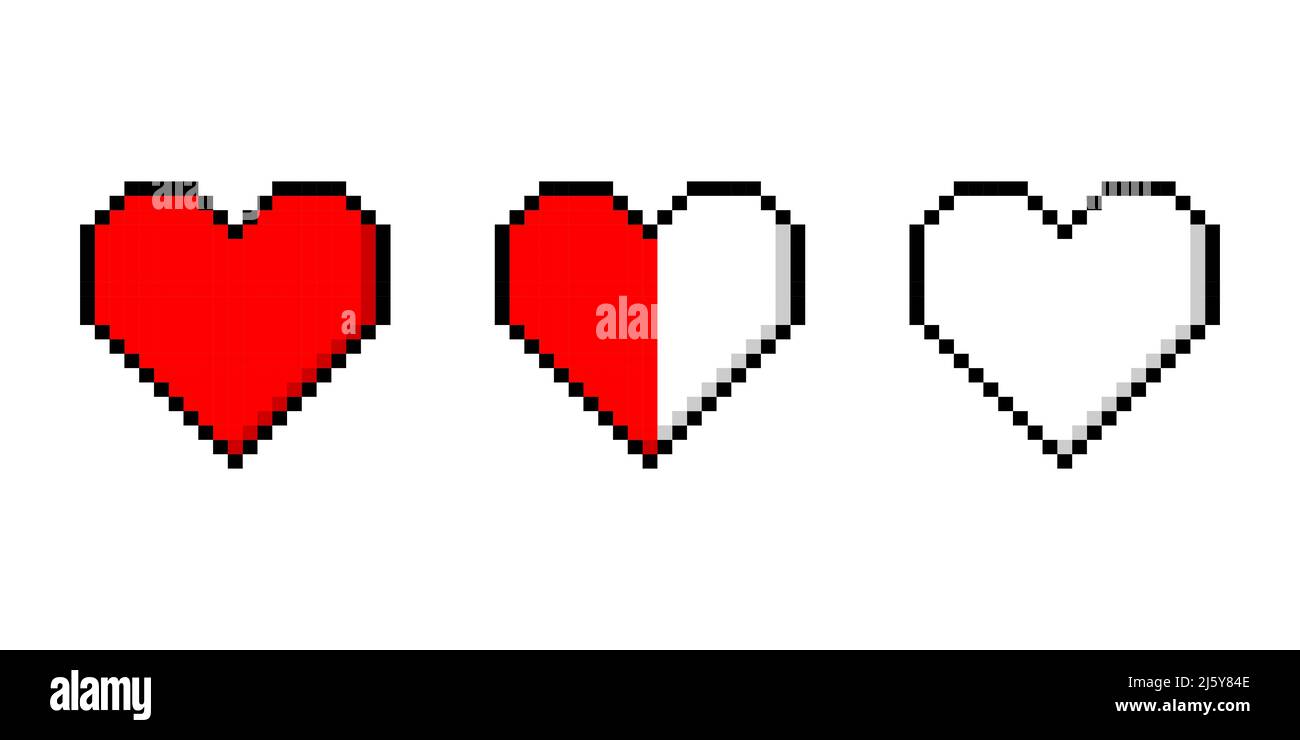 Bit pixel heart love Cut Out Stock Images & Pictures - Alamy