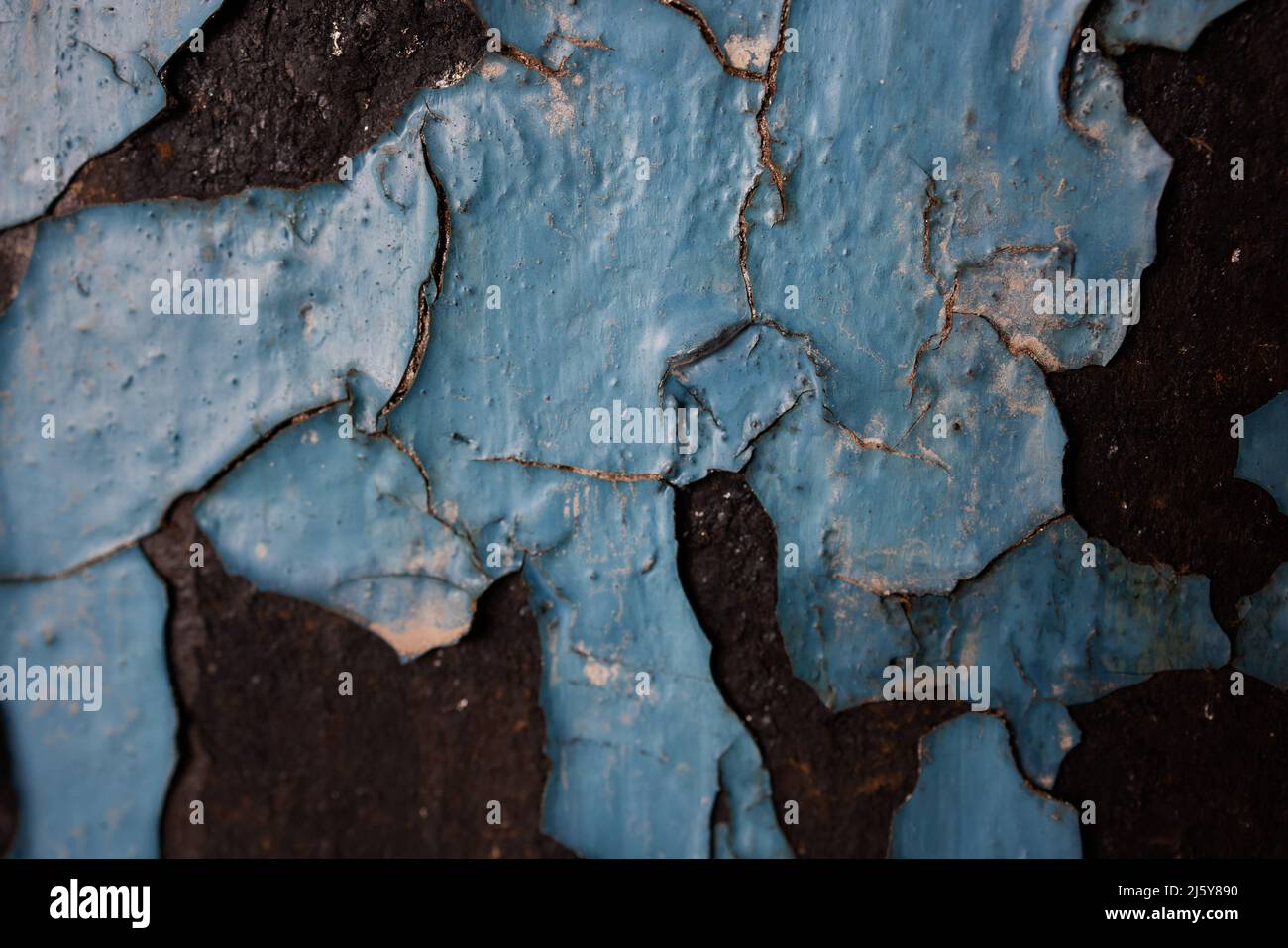 Texture of rusty iron with blue background. The metal surface rusted ...