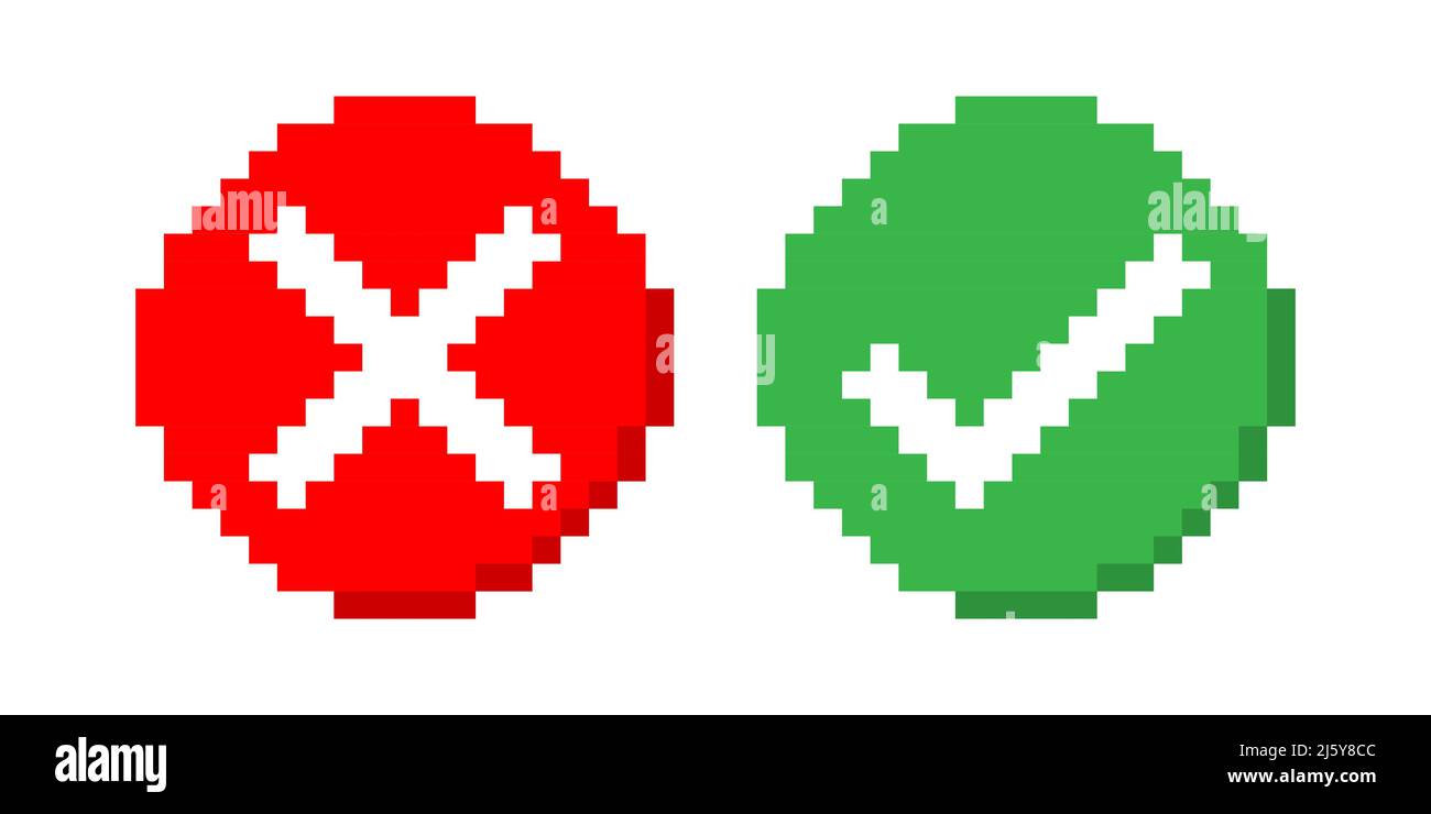 Pixel game button set Cut Out Stock Images & Pictures - Alamy