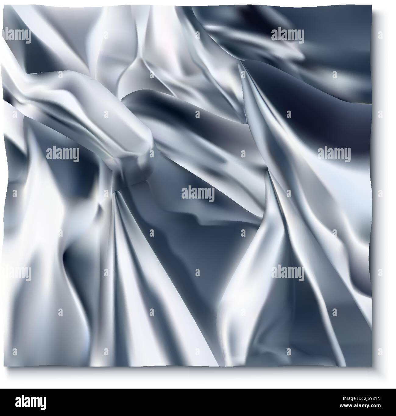 3d realistic vector icon. Wrinkled foil texture. Isolated on white ...