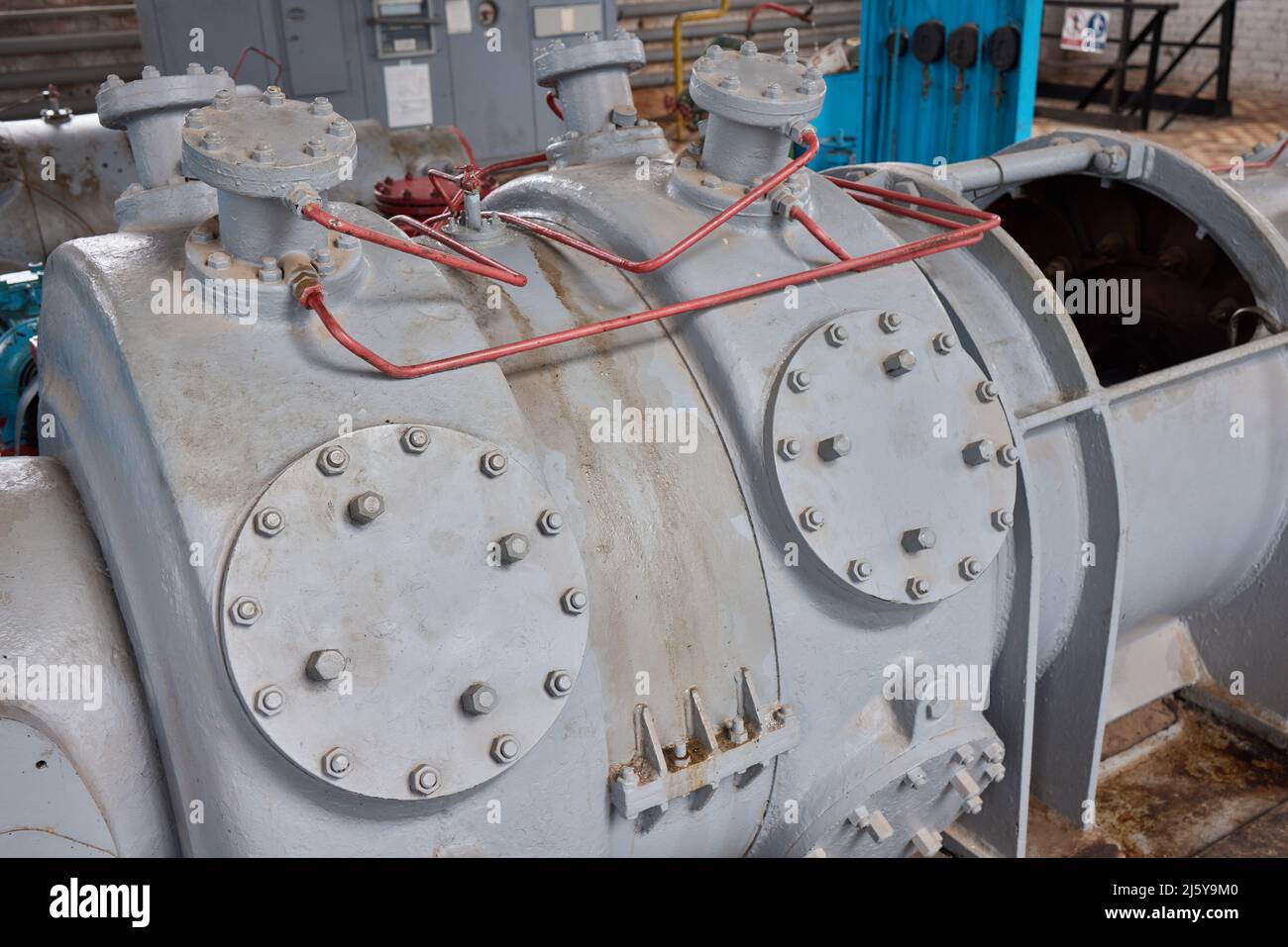 Industrial compressor refrigeration station at manufacturing factory ...