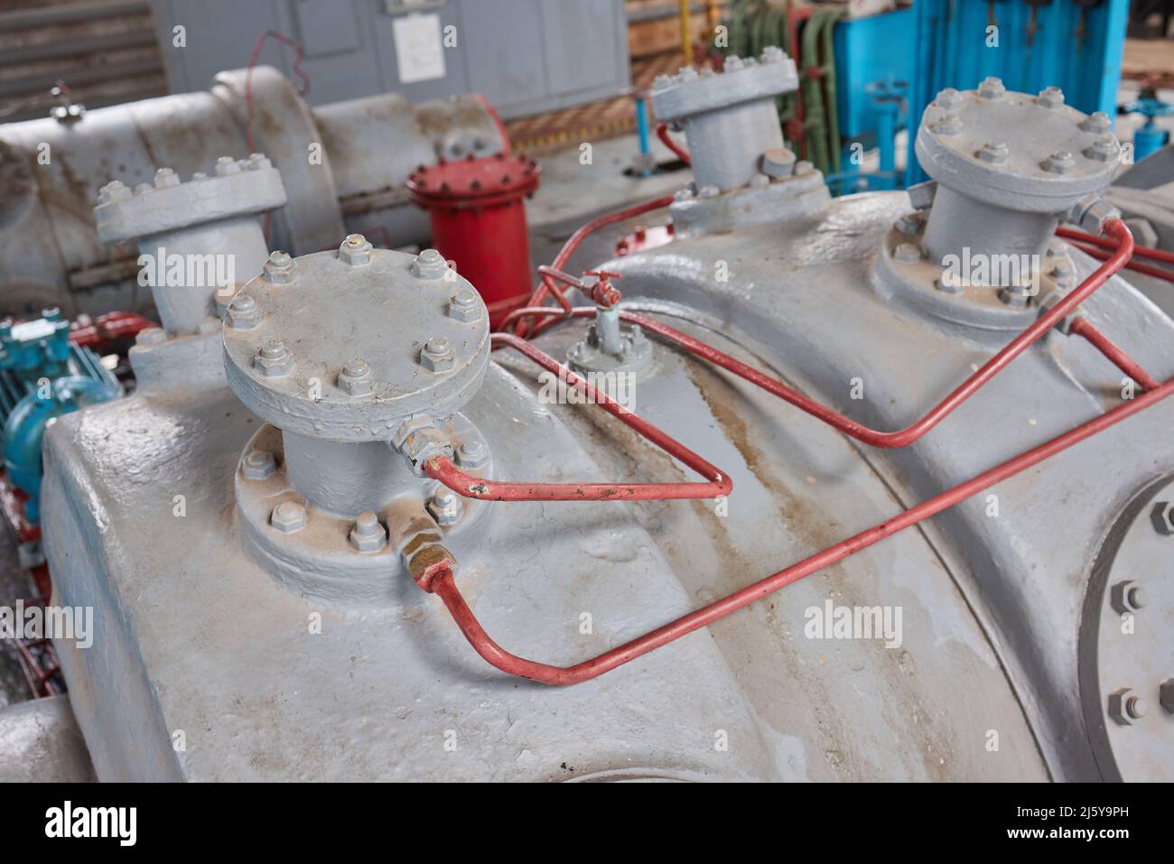 Industrial compressor refrigeration station at manufacturing factory ...