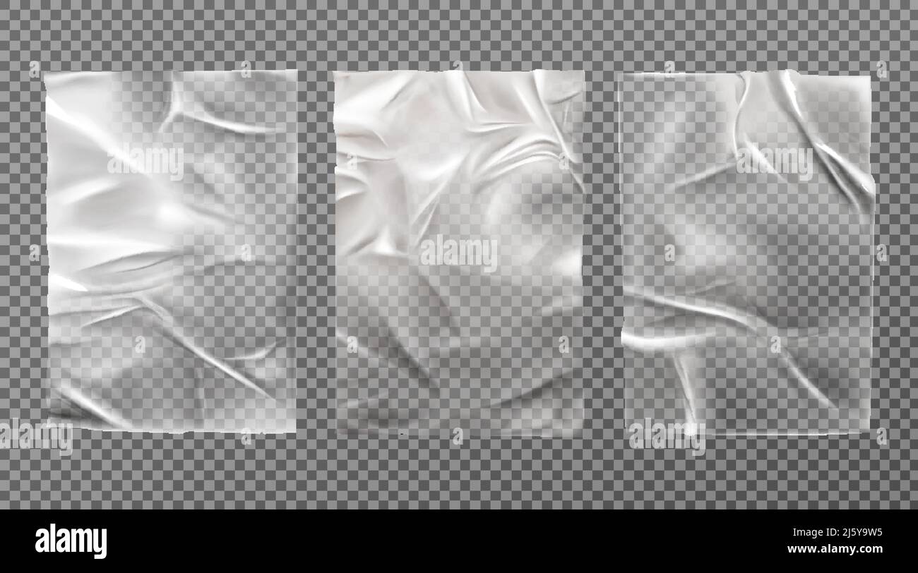 White wet paper, bad glued wheatpaste set. Wrinkled and creased sheets ...