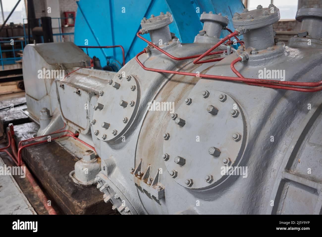 Industrial compressor refrigeration station at manufacturing factory ...