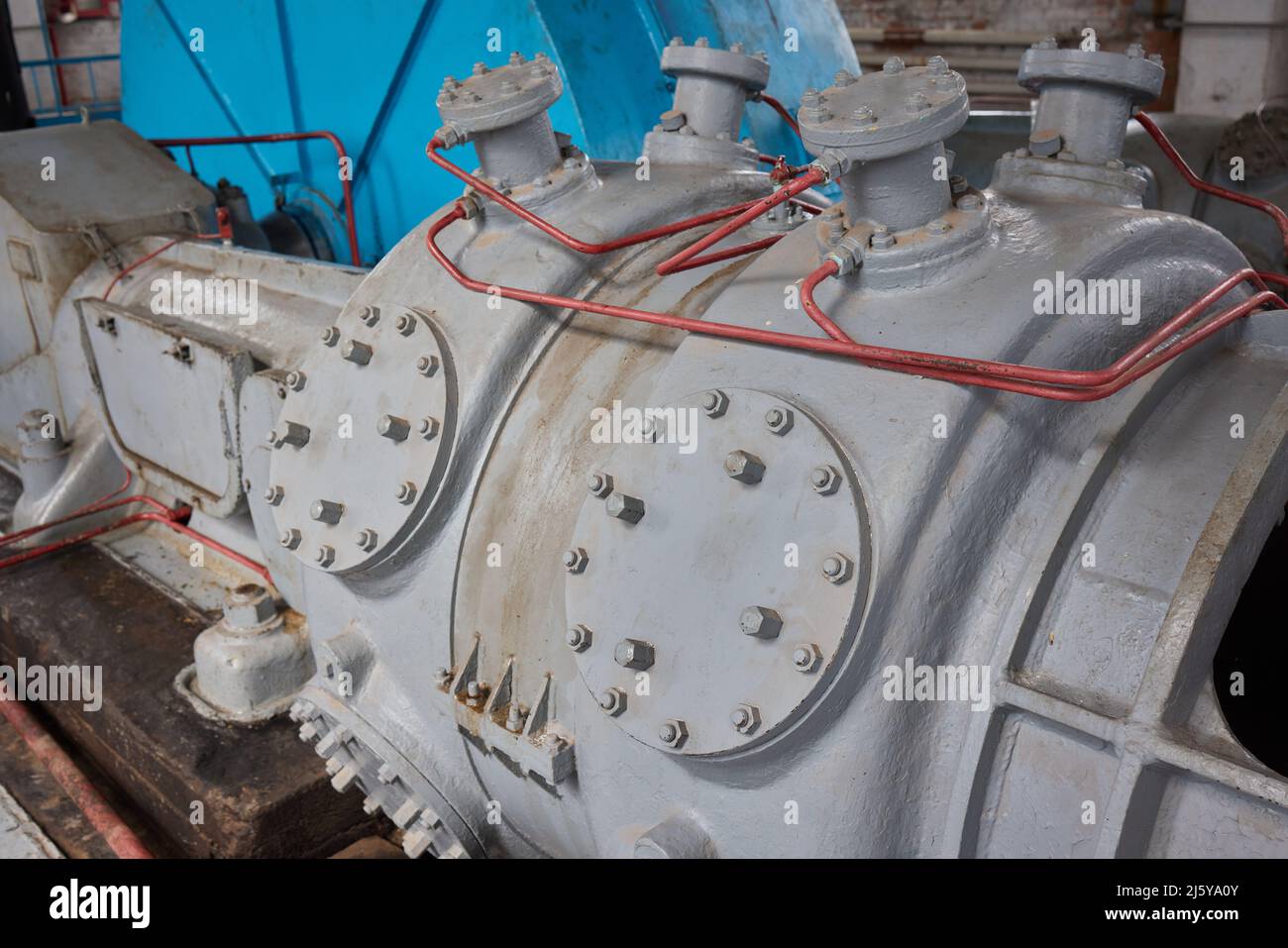 Industrial compressor refrigeration station at manufacturing factory ...