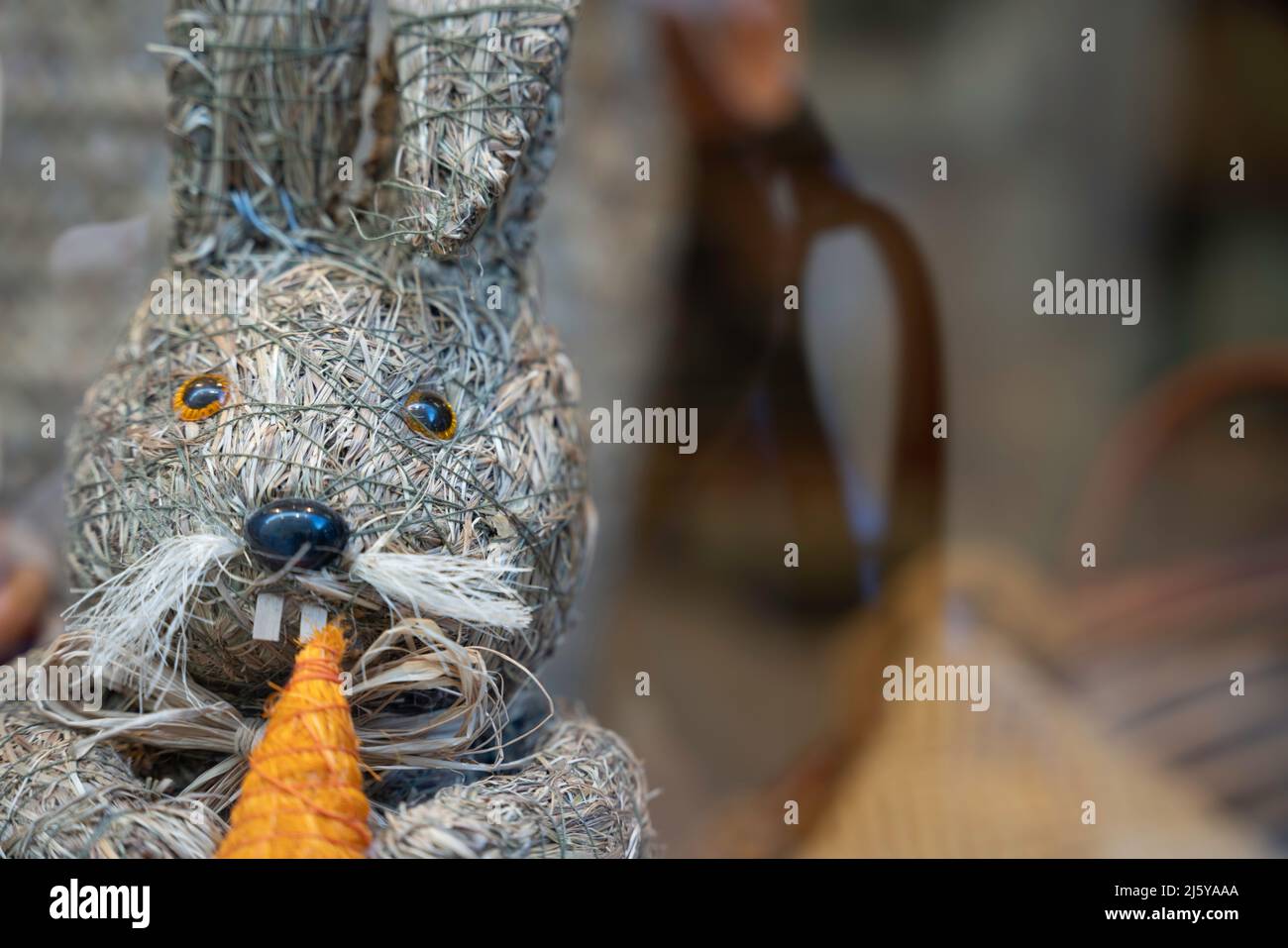 Horror rabbit puppet waiting in the bazar Stock Photo - Alamy