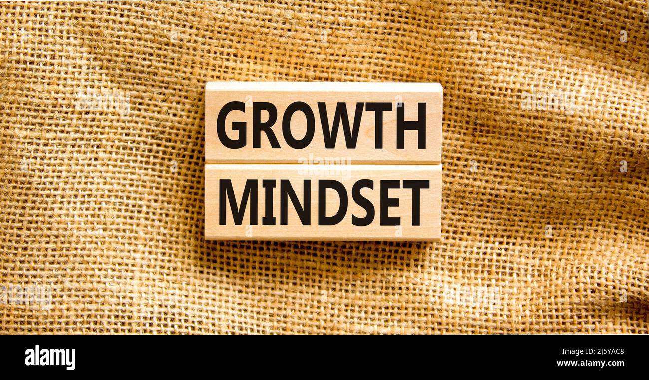 Growth mindset symbol. Wooden blocks with concept words Growth mindset ...