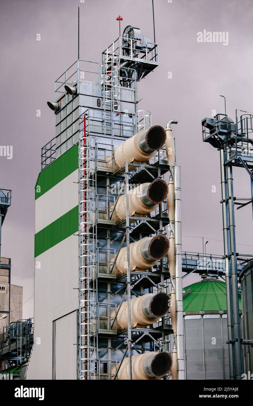 Modern agricultural grain drying complex Stock Photo - Alamy