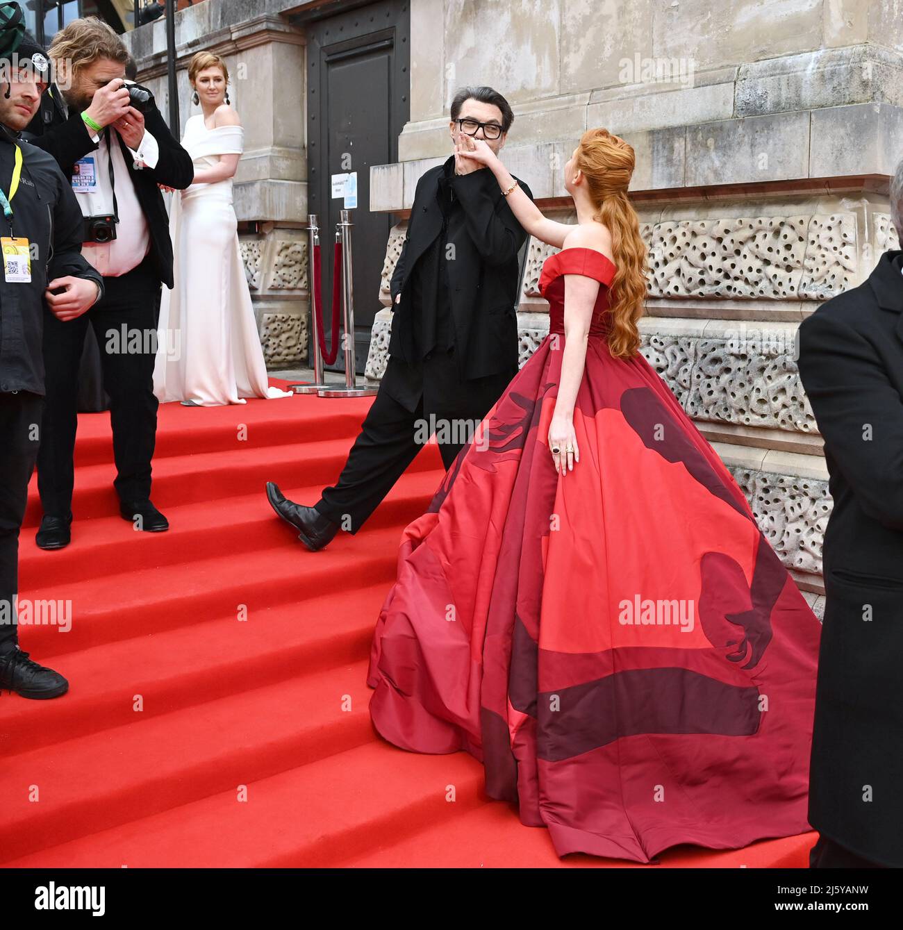 Photo Must Be Credited ©Alpha Press 079965 13/03/2022 Joe Wright and Haley Bennett EE Bafta ...