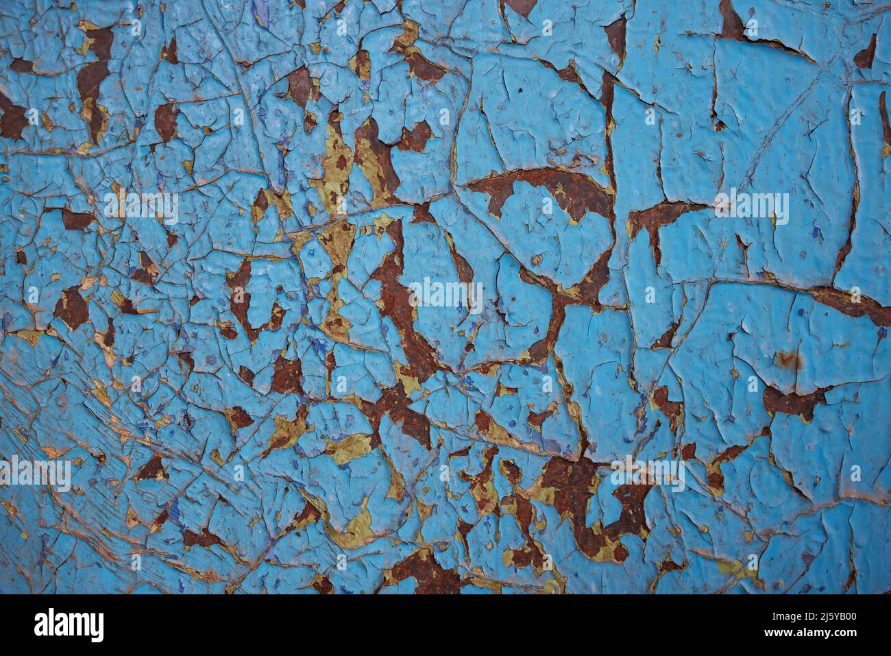 Texture of rusty iron with blue background. The metal surface rusted ...