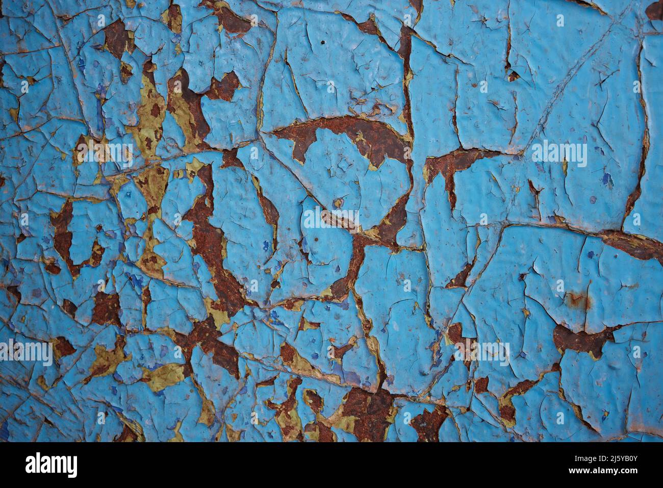 Texture of rusty iron with blue background. The metal surface rusted ...