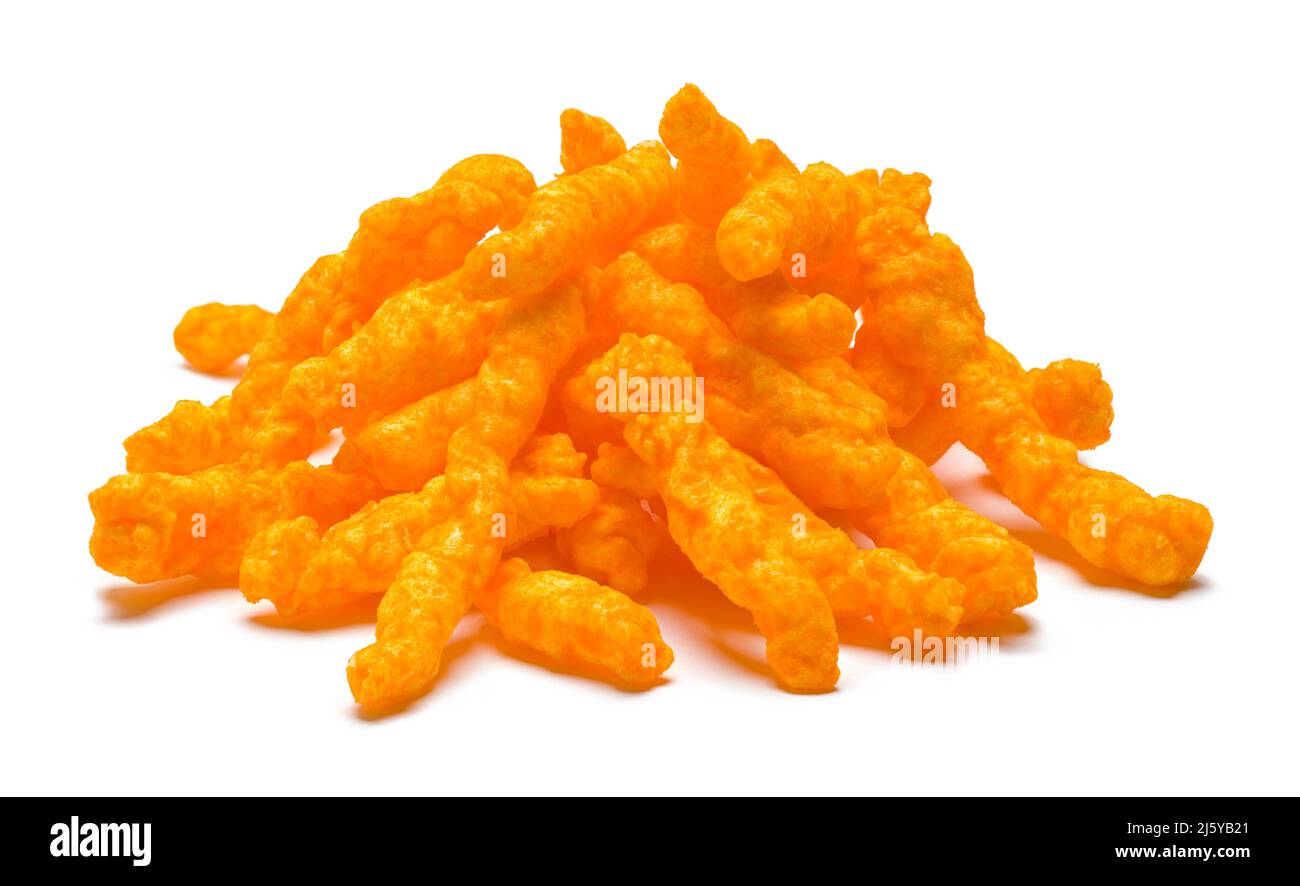 Pile of Crunchy Cheese Puffs Cut Out Stock Photo - Alamy
