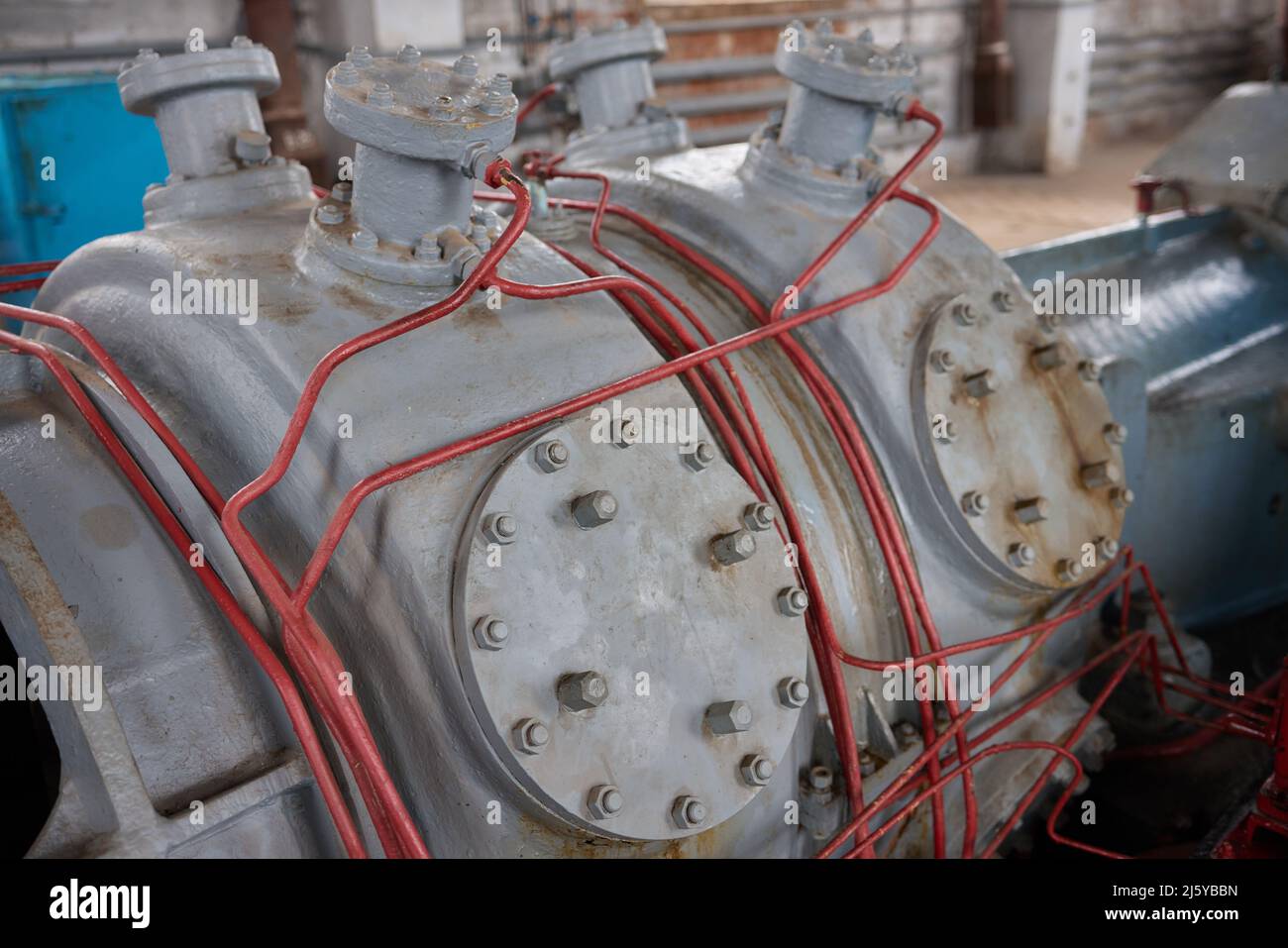 Industrial compressor refrigeration station at manufacturing factory ...