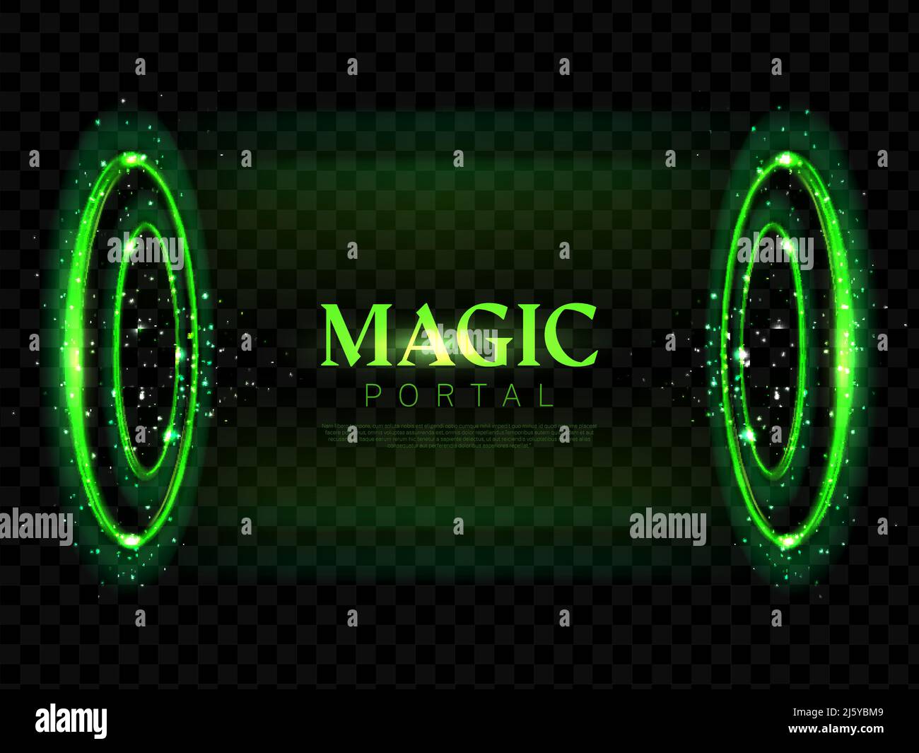 Magic portal, fantasy futuristic teleport with hologram effect. Neon ...