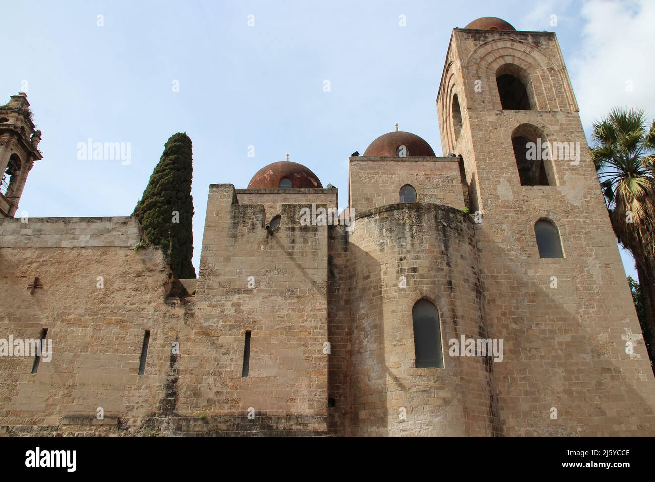 medieval monastery (San Giovanni degli Eremiti) in palermo in sicily ...