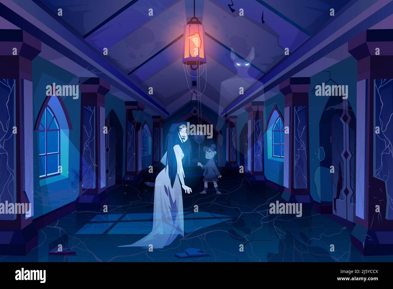 Door in old abandoned Stock Vector Images - Alamy