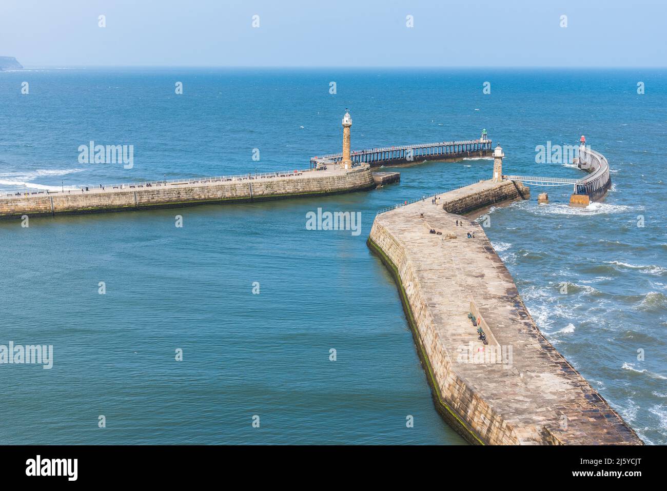 Whitby harbour pier Stock Photo - Alamy