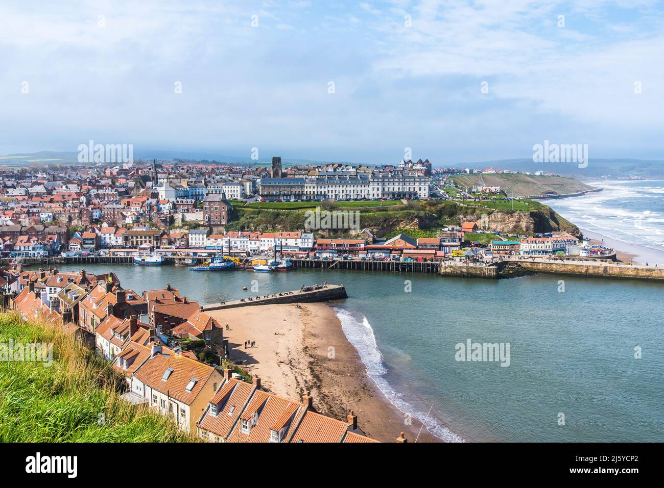Whitby town and harbour Stock Photo - Alamy