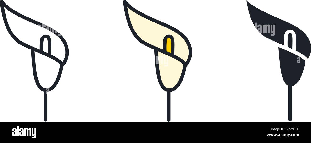 Calla lily icon. Wedding flowers isolated vector icons Stock Vector ...