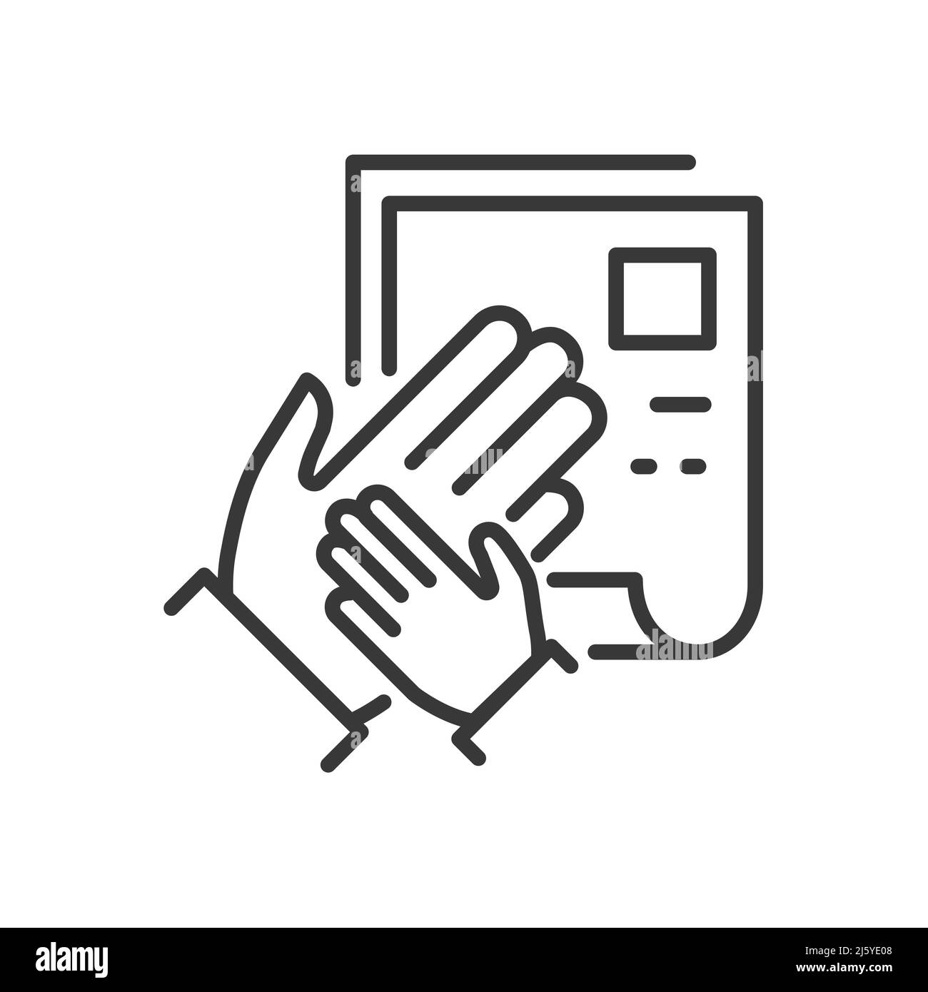 Adoption documents - vector line design single isolated icon Stock ...