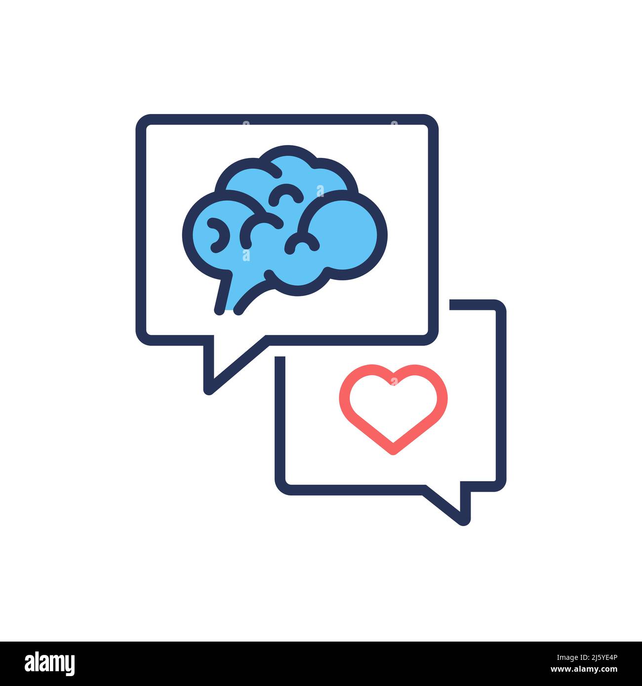 Mind and feelings - vector line design single isolated icon Stock ...