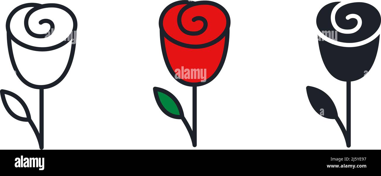 Rose icon. Garden flowers isolated vector icons Stock Vector Image ...