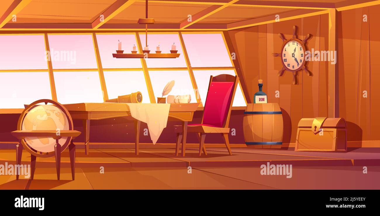 Old sailing ship cabin Stock Vector Images - Alamy