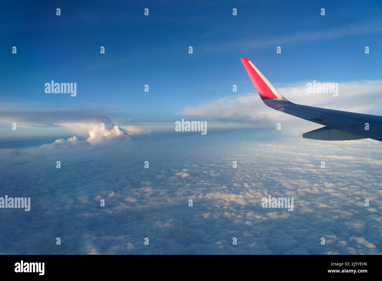 View of sky and clouds from aircraft window, on the way to Cochin ...