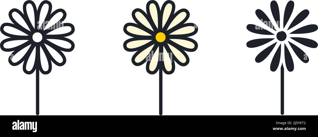 Chamomile icon. Vector isolated field flower icon Stock Vector Image ...