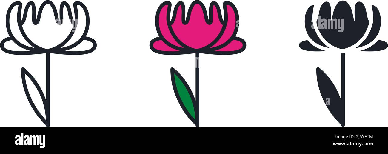 Peony icon. Pion flower isolated vector icon Stock Vector Image & Art ...