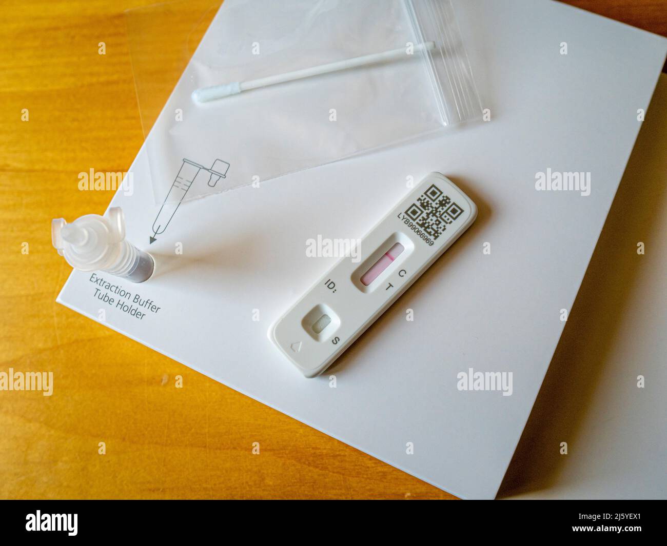Covid-19 Lateral Flow test kit, with a negative result. UK Stock Photo ...