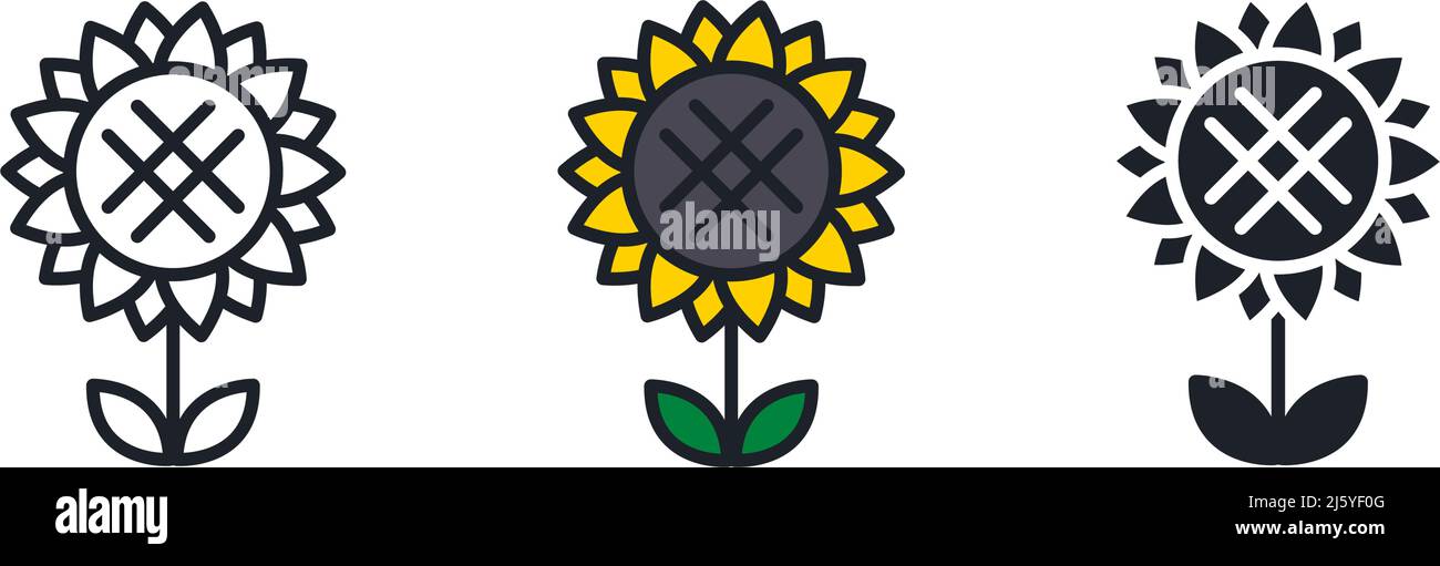 Sunflower icon. Field flowers isolated vector icon Stock Vector Image ...
