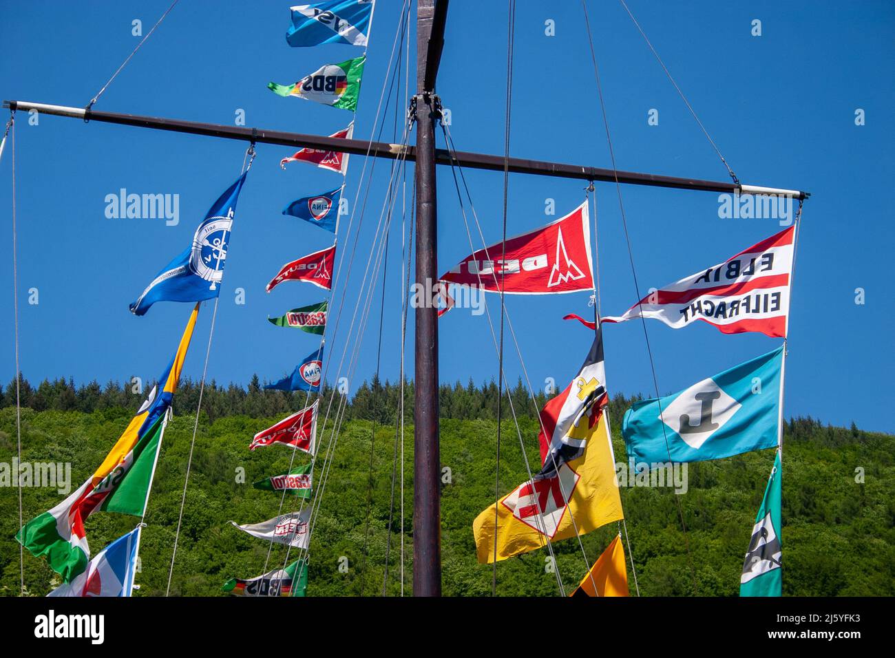Neckargemuend, Germany: May 12, 2008: traditional Schiffermast ...
