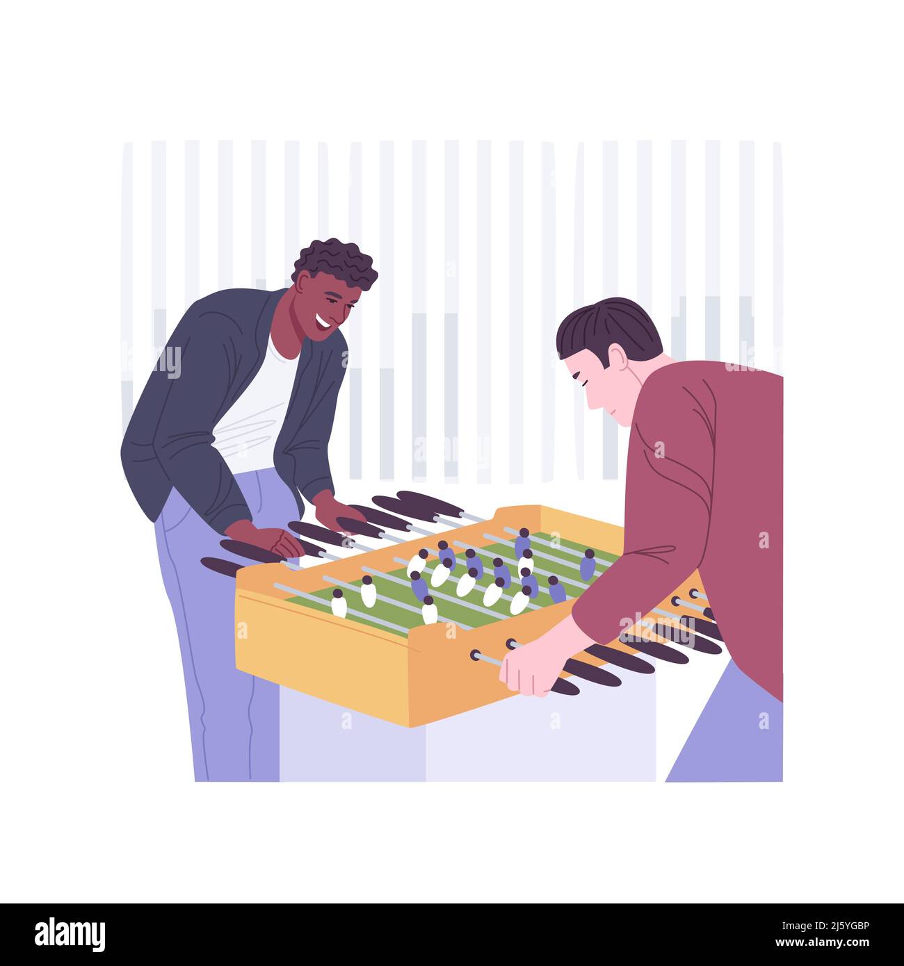 Table soccer fun isolated cartoon vector illustrations Stock Vector ...