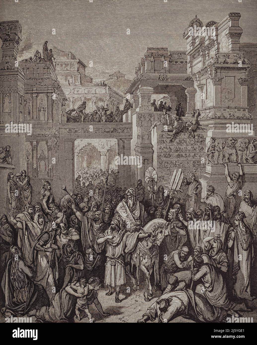 Graphic art from Gustave Dore published in The Holy Bible Stock Photo ...