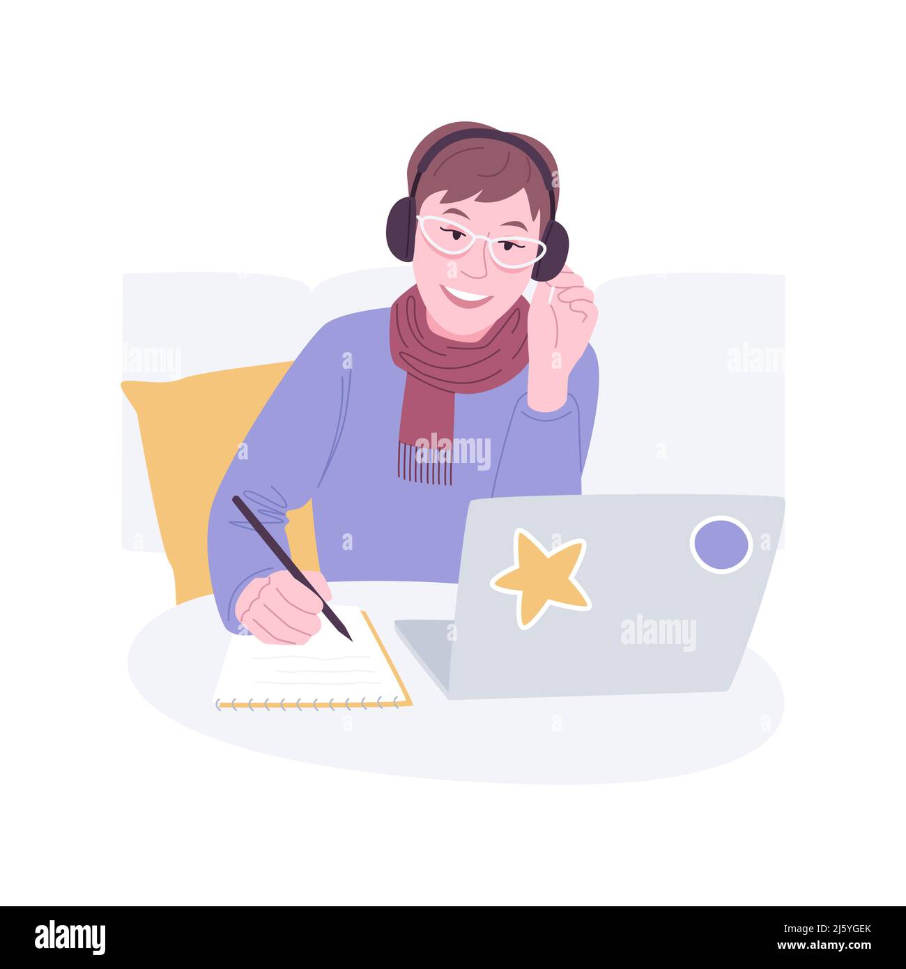 Audio lecture isolated cartoon vector illustrations Stock Vector Image ...