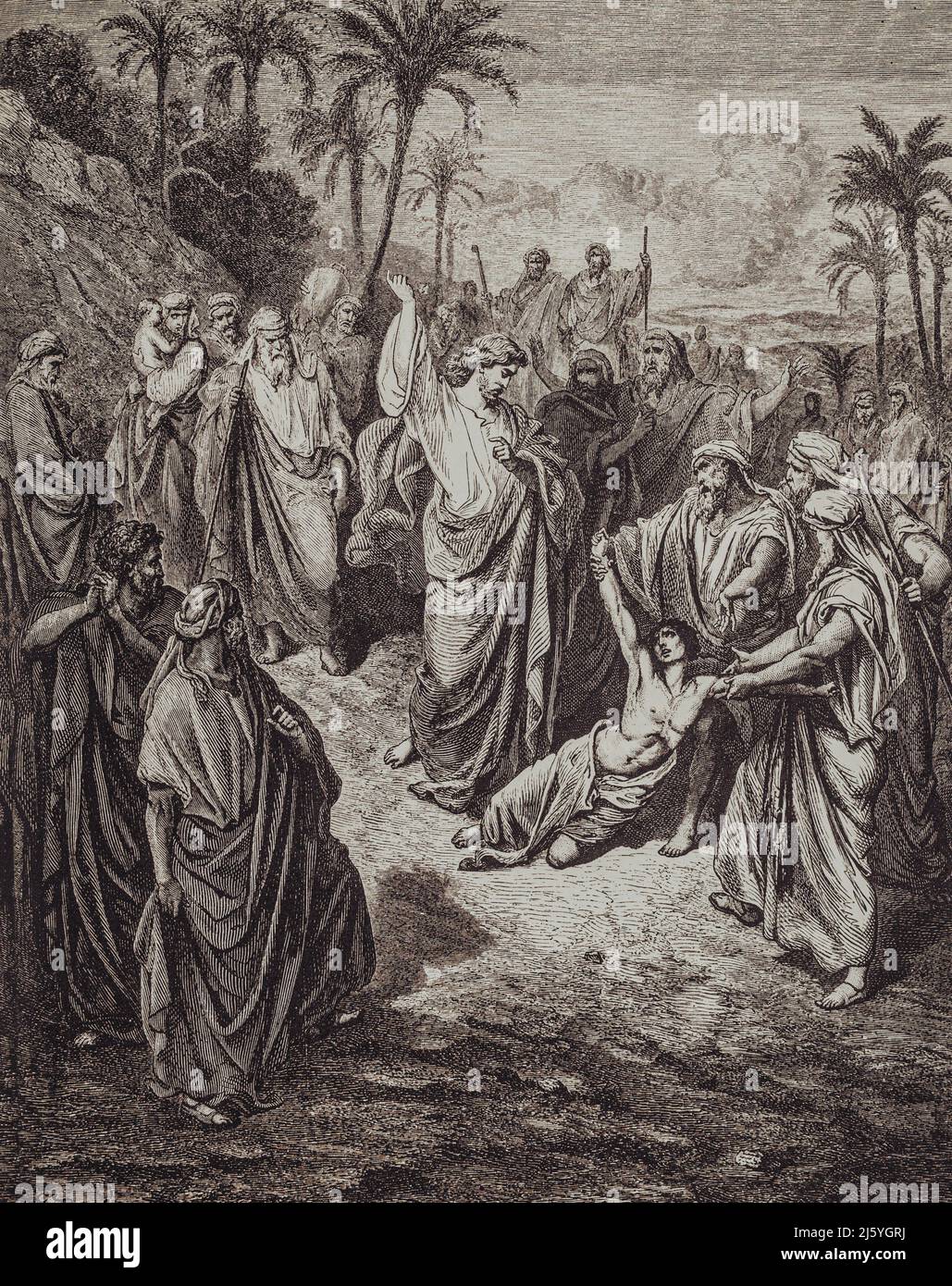 Graphic art from Gustave Dore published in The Holy Bible Stock Photo ...