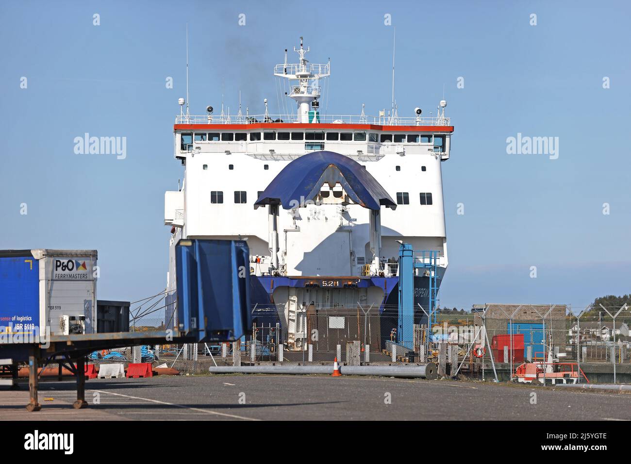 P&O Ferries operated European Causeway vessel in dock at the Port of ...