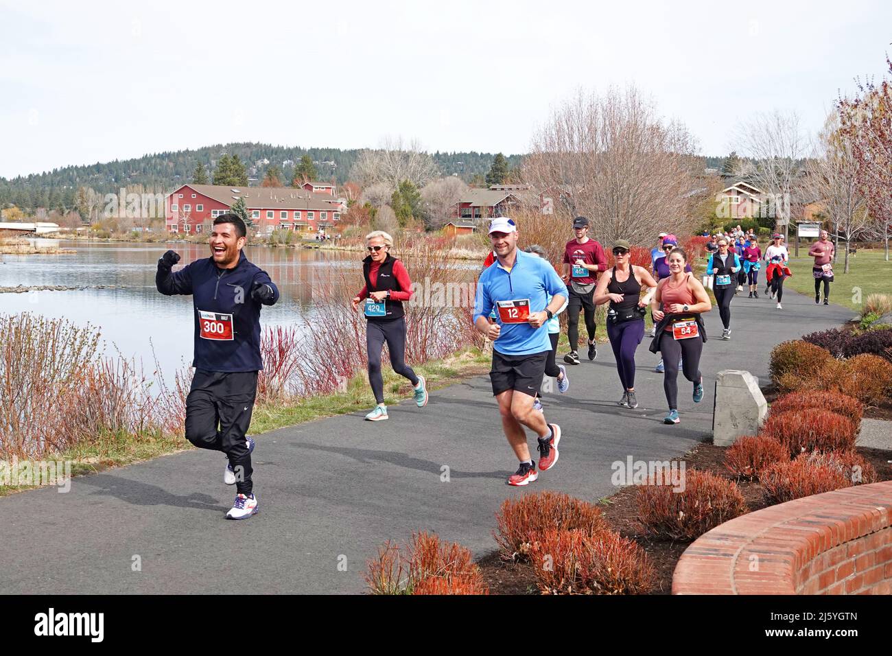 Runners in the annual Salmon Run, a charity event held each spring in ...