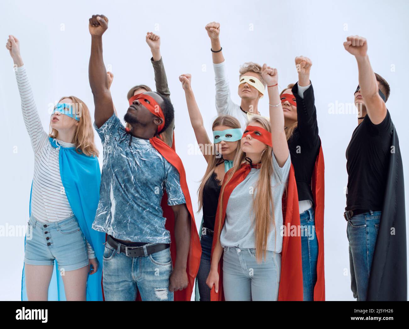 top view. an organized group of young people stepping forward. photo ...