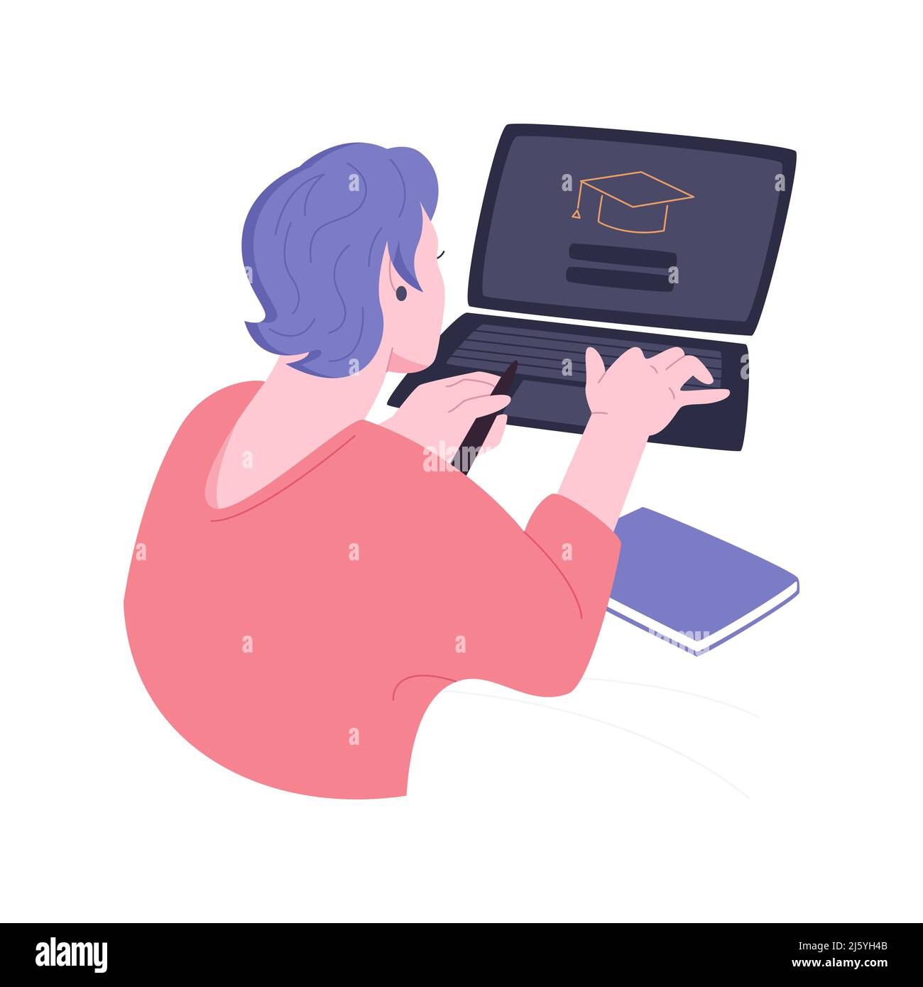 Signing up for a course isolated cartoon vector illustrations Stock ...