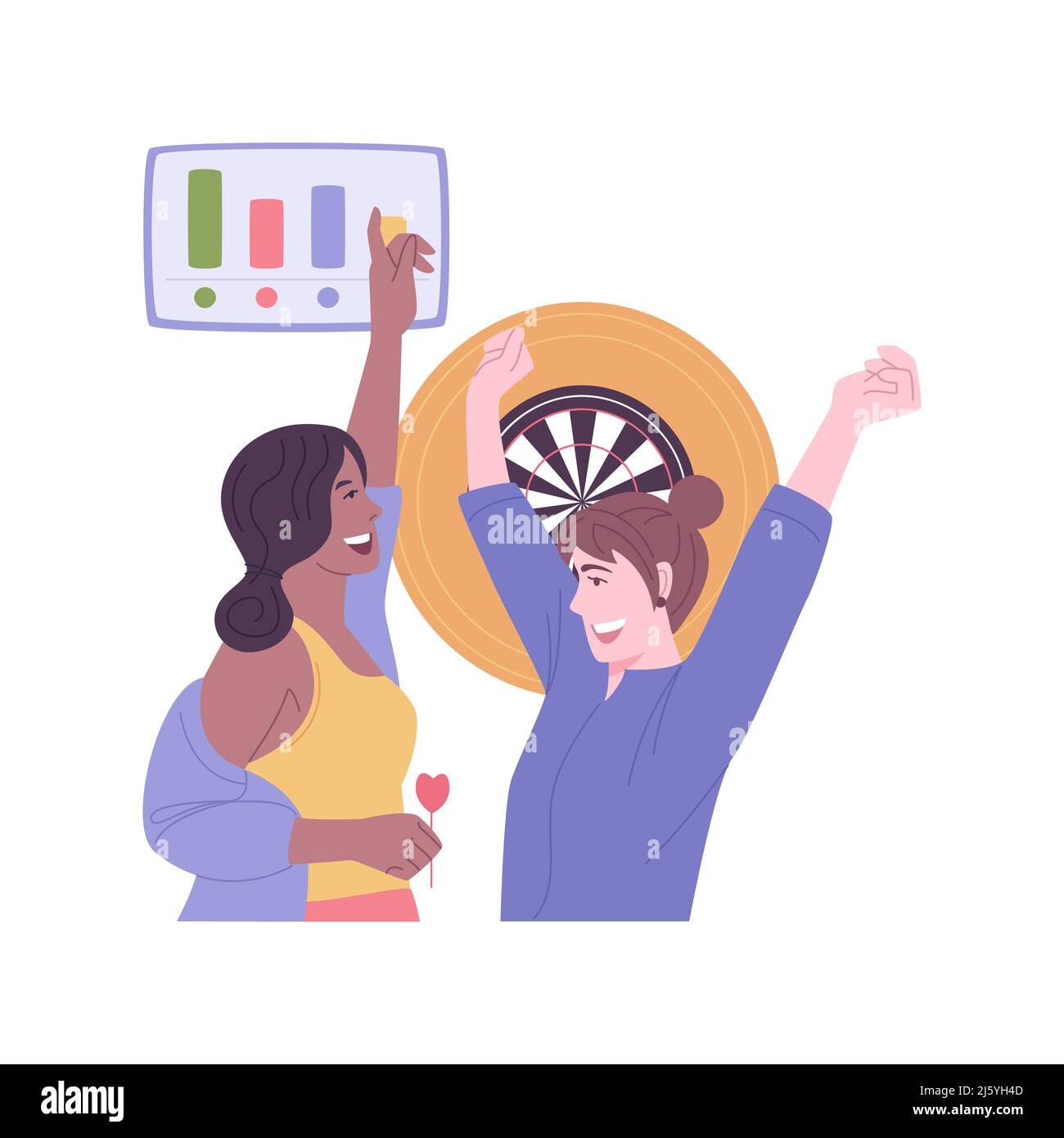 Playing darts isolated cartoon vector illustrations Stock Vector Image ...