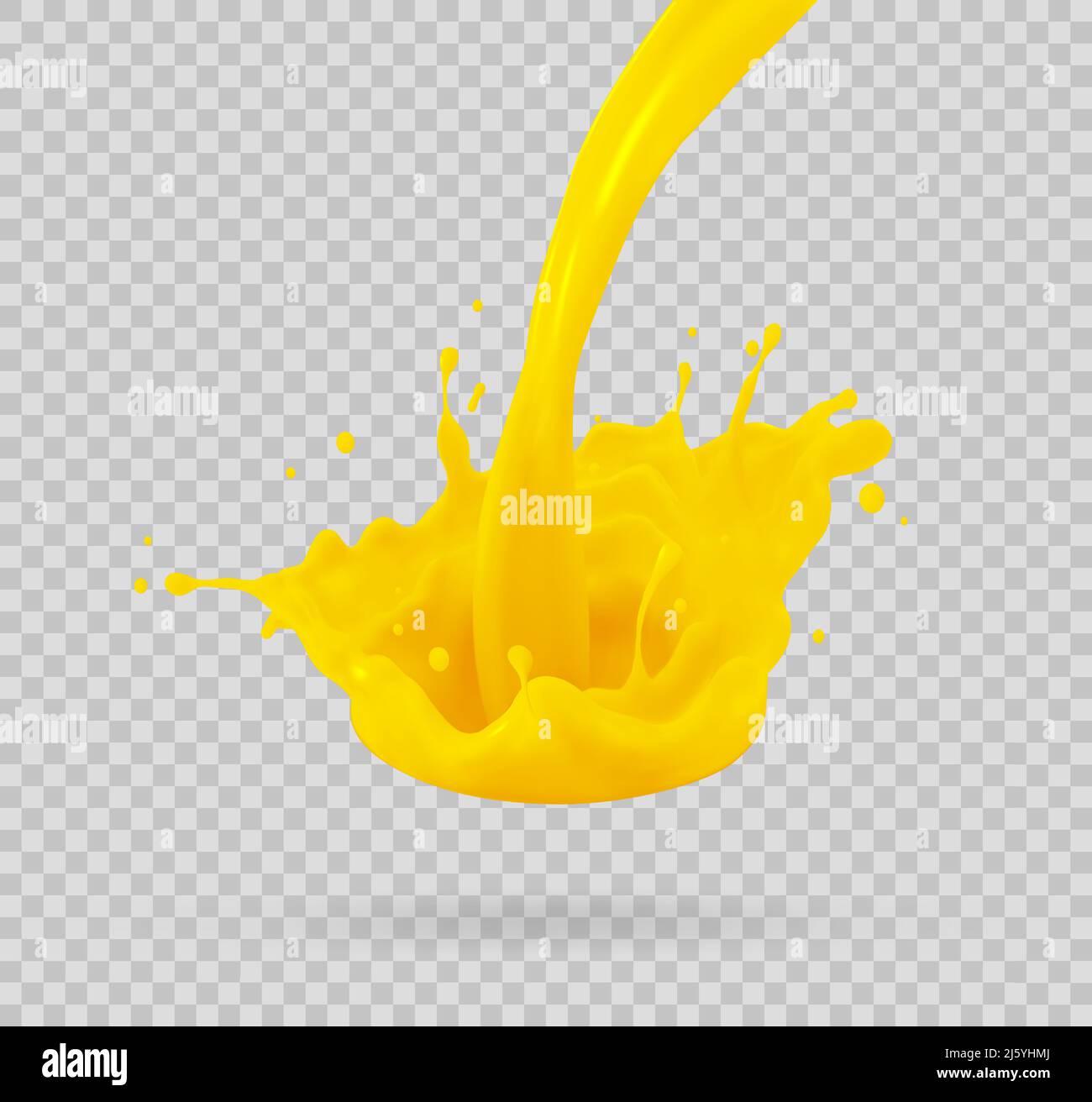 Orange juice, splatter orange splashes of paint, 3d realistic vector ...