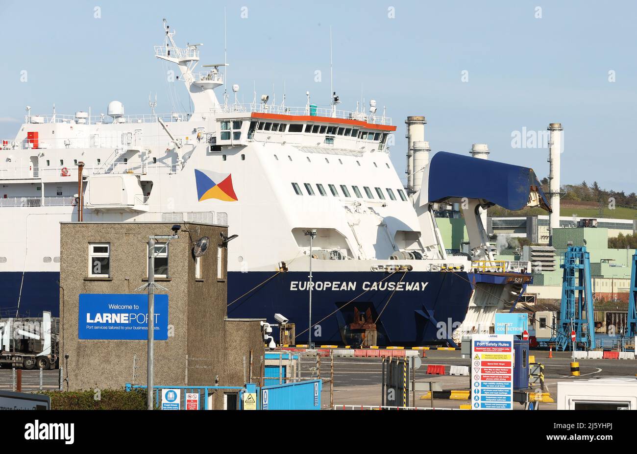 P&O Ferries operated European Causeway vessel in dock at the Port of ...