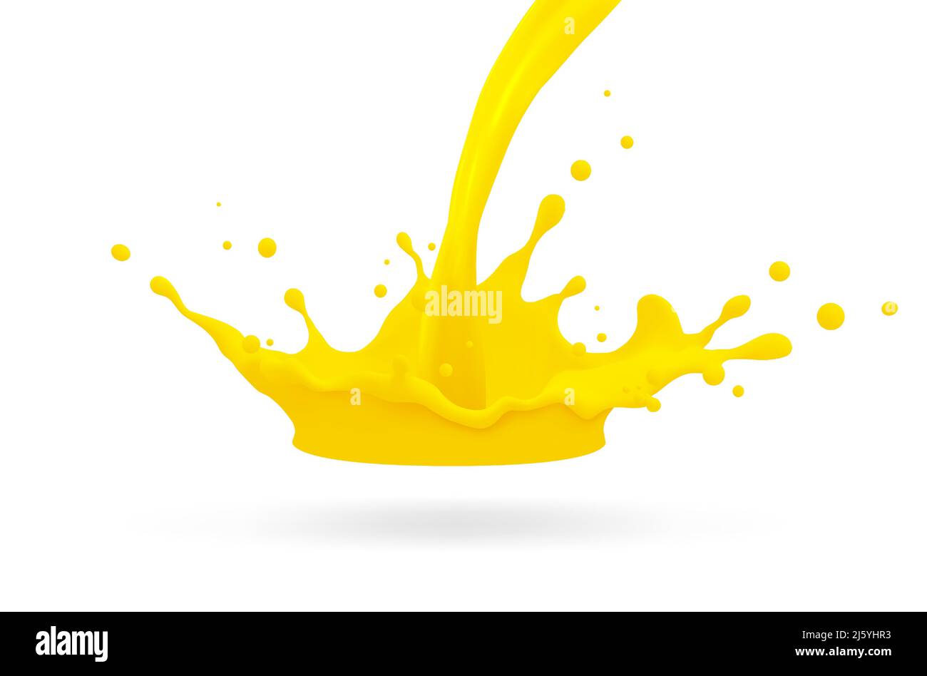 Orange juice, splatter orange splashes of paint, 3d realistic vector ...