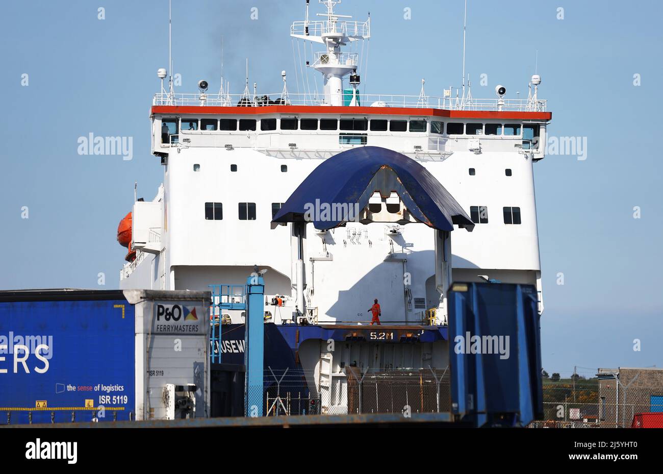 P&O Ferries operated European Causeway vessel in dock at the Port of ...